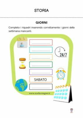 Storia – Giorni della Settimana, Mesi e Stagioni